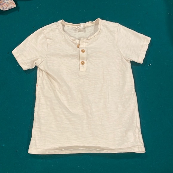 H&M | Shirts & Tops | Hm Cream 4t Henley Shirt Short Sleeve | Poshmark